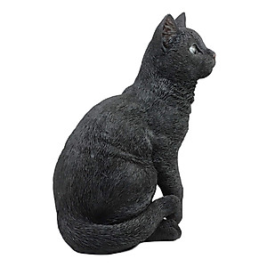 Ebros Large Lifelike Pawing Mystical Black Cat Statue 11.75" Tall with Glass Eyes Hand Painted Realistic Feline Cat Figurine Crazy for Cats Decor Sculpture Home Decorations Pet Memorial