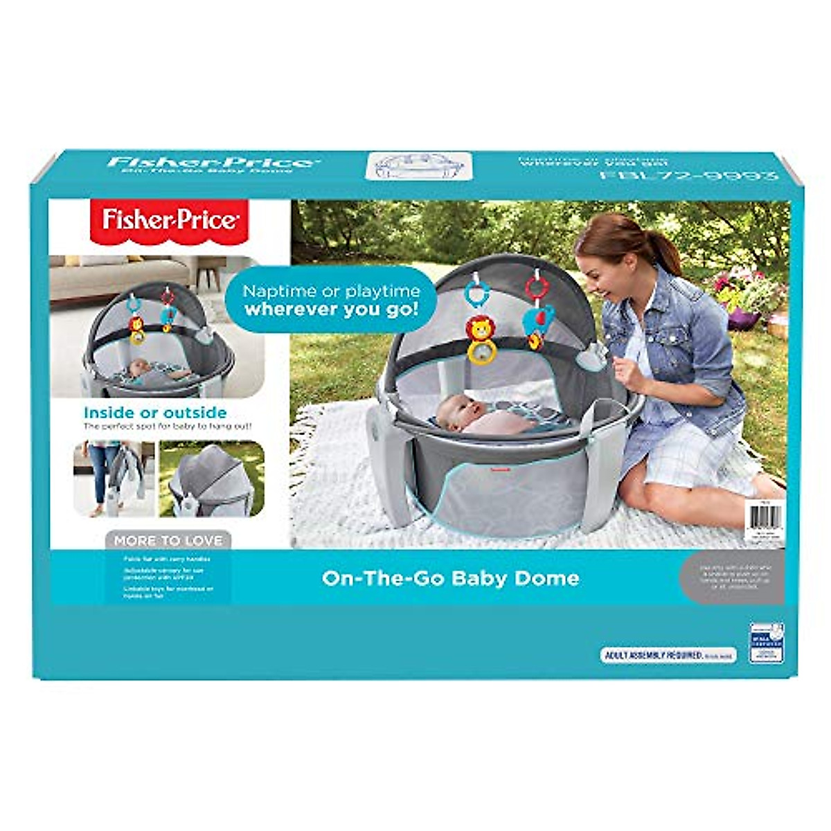 Fisher-Price On-the-Go Baby Dome Bubbles, travel portable play space and napping spot with canopy [Amazon Exclusive]