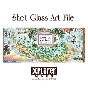 Xplorer Maps Sanibel-Captiva Islands Map Ceramic Shot Glass, BPA-Free - For Office, Home, Gift, Party - Durable and holds 1.5 oz Liquid