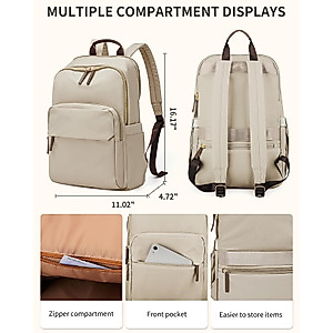 Laptop Backpack Women Teacher Backpack Work Computer Backpack with Laptop Compartment College Waterproof Anti Theft Backpack Casual Daypack Business Travel Backpack for Women Carry On Bag Khaki