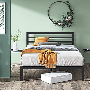 ZINUS Mia Metal Platform Bed Frame with Headboard / Wood Slat Support / No Box Spring Needed / Easy Assembly, Full