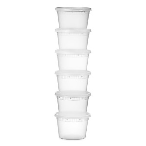 Munfix 48 Pack 16 Oz Plastic Deli Containers with Lids - Food Storage Containers with Lids - Clear Disposable Airtight Meal Prep Containers, BPA Free, Stackable, Leakproof, Microwave and Freezer Safe