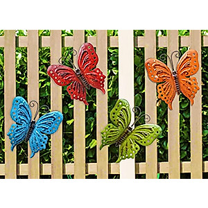 ShabbyDecor Butterfly Wall Decor for Yard Art Garden Decoration Set of 4