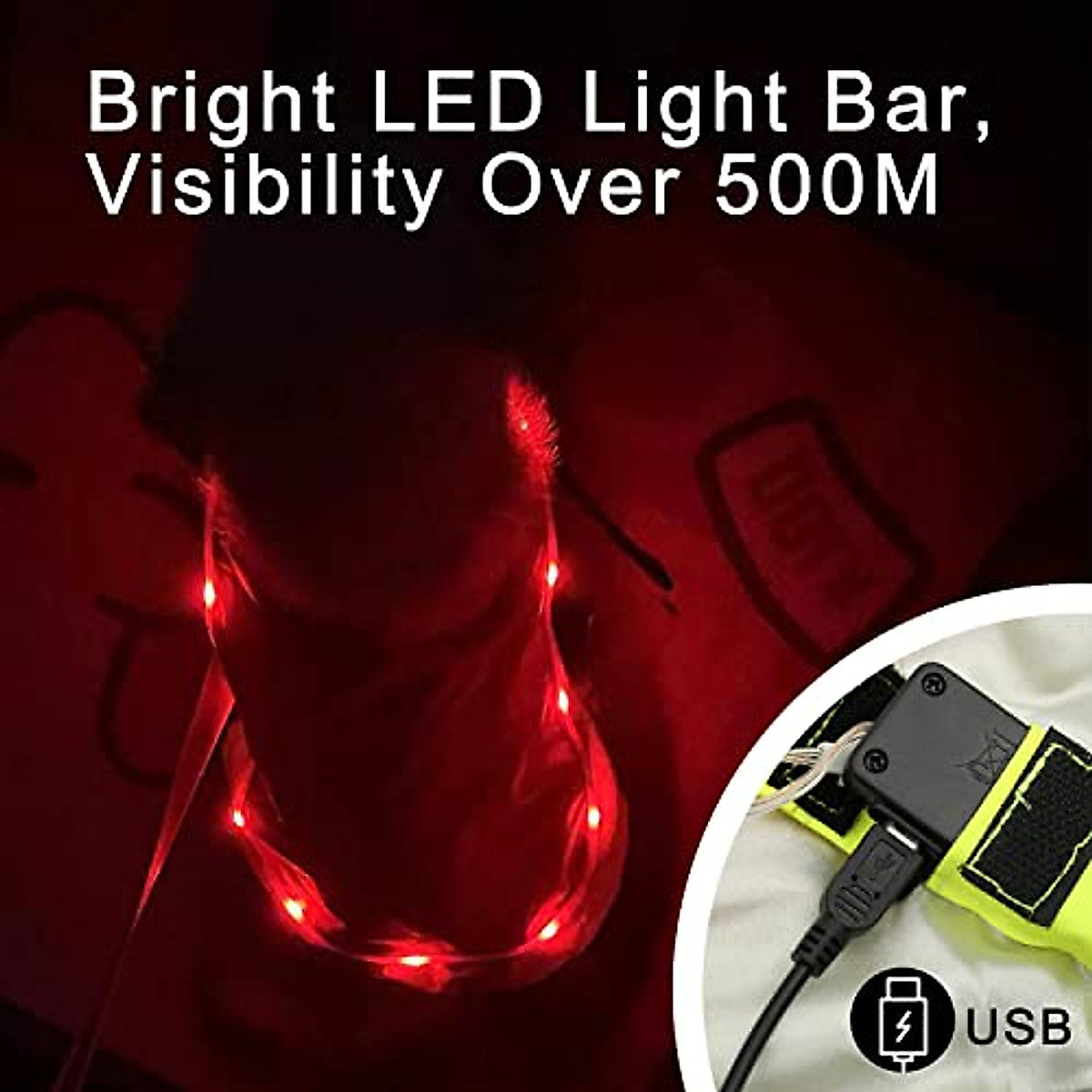 LaRoo Dog Raincoat Night Safety Pet T Shirts with LED Light & Reflective Strip, Waterproof Dog Vest Jacket Breathable Lightweight Slicker, Fashion Dog Outfit Coats for Puppy Small Dogs to Large Dogs