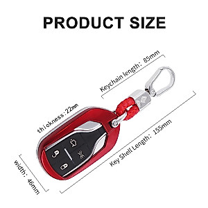 MYMOCCY Key Holder Protector Compatible For Maserati Quattroporte Levante Ghibli 2017-2022 Accessories Key Shell Case Cover Red
