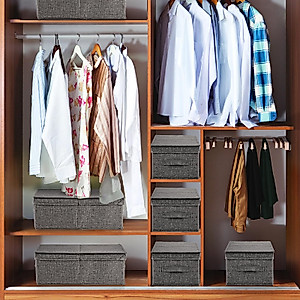 Dicunoy 3 Pack Fabric Storage Bins with Lids, Collapsible Foldable Storage Boxes with Handle for Organizing, Stackable Clothes Storage Cube Baskets for Shelves, Bedroom, Home, Nursery