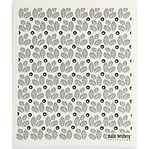 Trendy Tripper Swedish Dishcloths/Sponge Cloths - Packs of 4 Different Designs in Grey (4-Pk Grey: Garden, Berries, BLOMMORS, Country Life Flow)