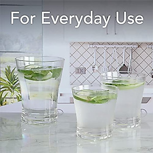 Arora Classic Clear Plastic Tumblers, Set of 4pcs x 16oz and 4pcs x 12oz