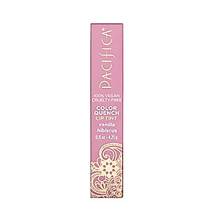 Pacifica Beauty, Color Quench Tinted Lip Balm, Vanilla Hibiscus, Coconut Oil, Cocoa Seed Butter, Vitamin E, Moisturizer, Dry Cracked Skin, Mineral Oil Free, Paraben Free, Vegan & Cruelty Free