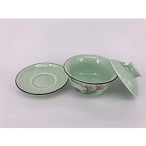 I-MART China Traditional Teacup, Chinese Tea Cup, Gaiwan Tea Cup (Lotus)