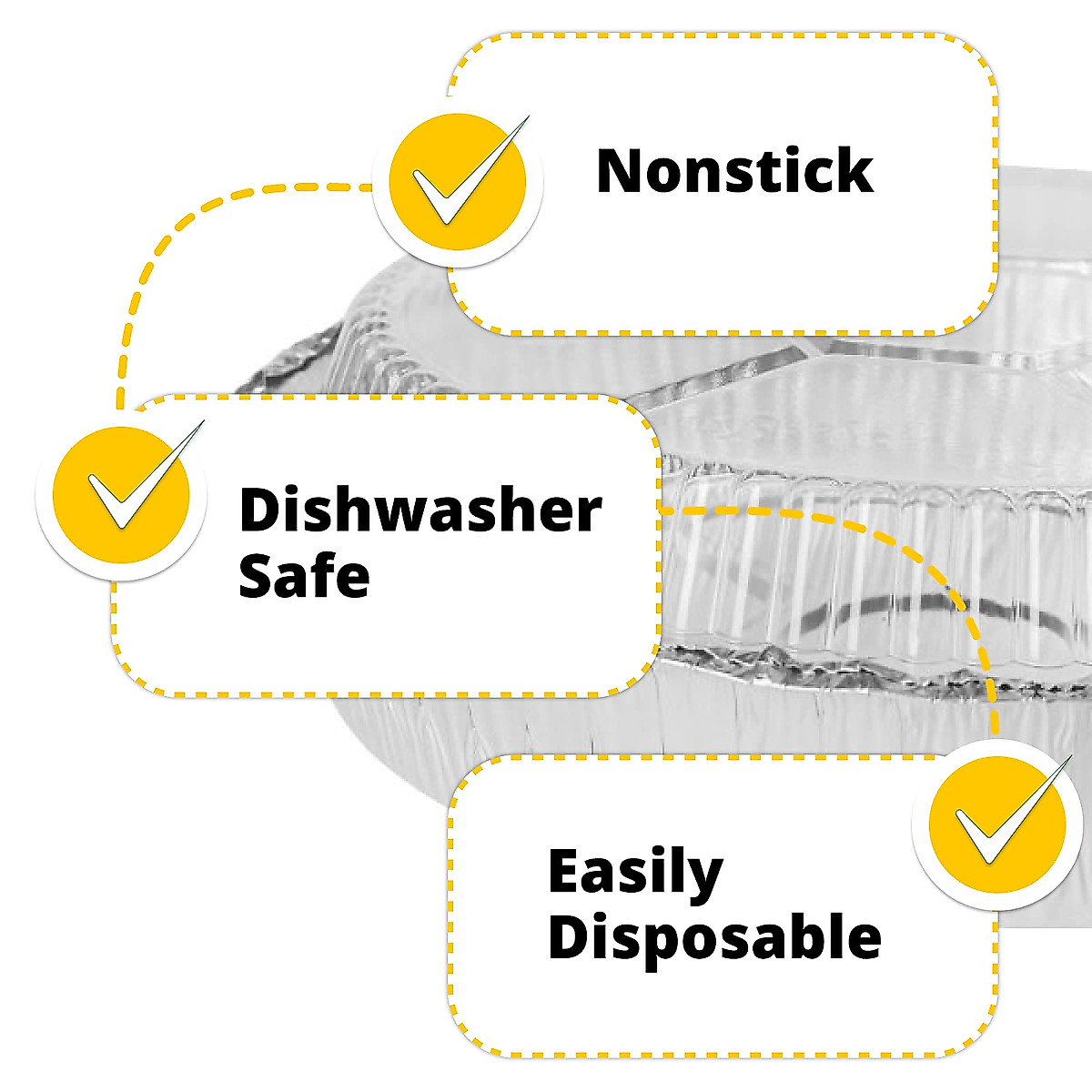 IDL Packaging 9" Round Dome Lid for Aluminum Foil Pan (Pack of 100) - Clear Plastic Lid for 9" Aluminum Container - Disposable Aluminum Pans Cover for Takeout, Serving, Freezing