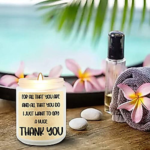AharHora Vanilla Scented Candles for Mom, Thank You Candle Gifts for Women, Warm Gift for Thanksgiving Day Mother's Day Appreciation Gift, Funny Gift Candle for Women Men Family Mom Friend Coworkers