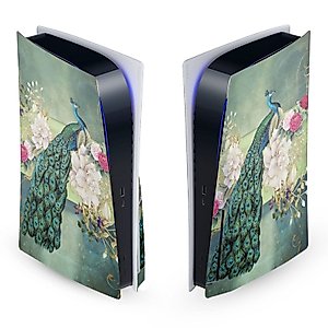 Head Case Designs Officially Licensed Jena DellaGrottaglia Peacock Animals Vinyl Faceplate Sticker Gaming Skin Decal Cover Compatible With Sony PlayStation 5 PS5 Disc Edition Console