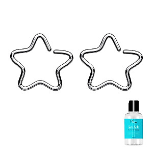 BodyJewelryOnline 16ga Star Shaped Split Ring Perfect for Nose, Rook, Daith and Tragus Piercings - Anodized Titanium 316L Surgical Steel (Steel)