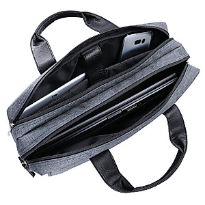 Compact Computer Case Business Shoulder Briefcase Crossbody Carrying Bag Tote Grey for Lenovo IdeaPad, ThinkPad, Y Series, Yoga, 100e Chromebook, 300e Chromebook