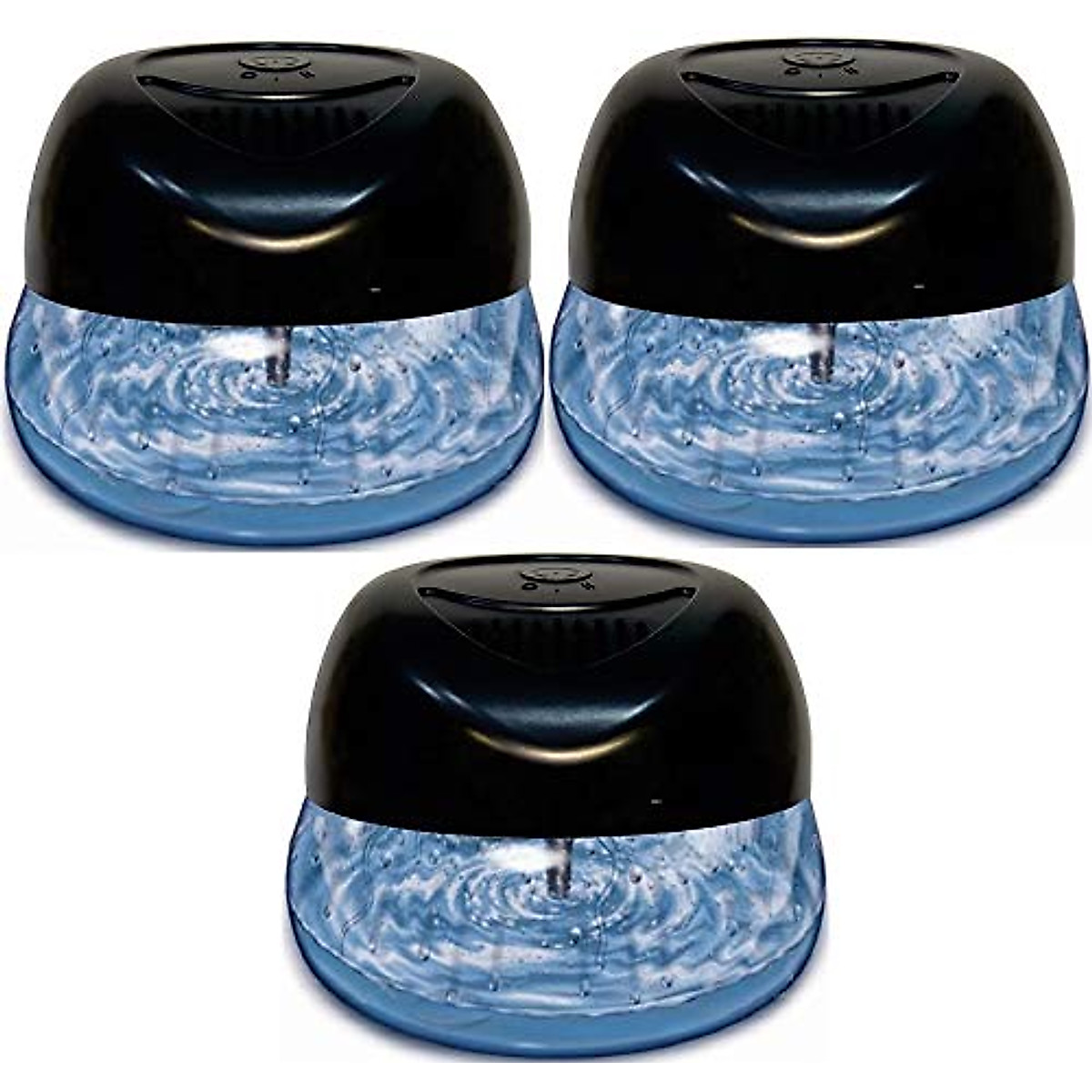 Bluonics Fresh Aire 3-Pack Water Air Washer, Air Revitalizer & Freshener with Night Light 7 LED Changing Colors & White Noise