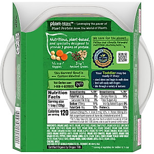 Gerber Organic for Toddler Plant-Tastic Harvest Bowl, Mediterranean Style Medley with Veggies & Ancient Grains in Sauce, Organic & Non GMO Toddler Food, 4.5 OZ (Pack of 4)
