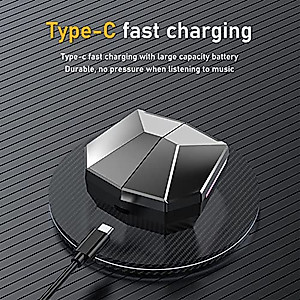 EKIDAZ Wireless Bluetooth 5.3 Ear-Mounted Sport Headphone, Earphones HD Noise Cancelling with Large Screen Digital Display, 9D Stereo Earphones in-Ear Headset for Sports/Games (Black)