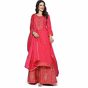 Nimbark Kurta Set for Women with Skirt and Dupatta Indian Designer Party Wear Kurti Palazzo Pant Set For Women Dresses Top Tunic