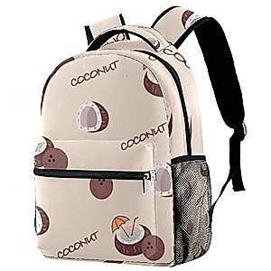 Coconuts and coconut juice Backpack Double Strap Shoulder Bag Lightweight Book Bags Laptop Backpack Waterproof Casual Daypack for Travel Work