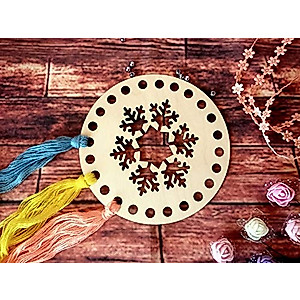 Basket bottom 6 inch 15 cm small Ornament. Wooden Cross Stitch Yarn Holder organizer base