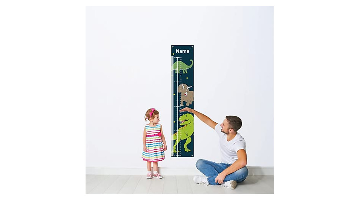 Personalized Dinosaur Kids Growth Chart for Room Decor