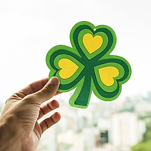 GloDreAm 12PCS Saint Patrick Day Craft Kit, Shamrock Lucky Irish Crafts for Kids Classroom Activity Party Favors Supplies