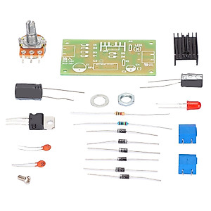 Walfront LM317 Adjustable Regulated Power Supply DIY Kit ABS Board AC/DC Input Output Rectifier Circuit Input Adjustable Voltage Set for School Education lab