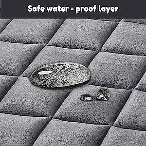 Allisandro Waterproof Dog Blanket,Thick and Non Slip Dog Bed Sofa Cover Pet Mat for Couch Sofa Bed Furniture & Small, Medium, Large Dogs, Grey, 48 x 30 Inches