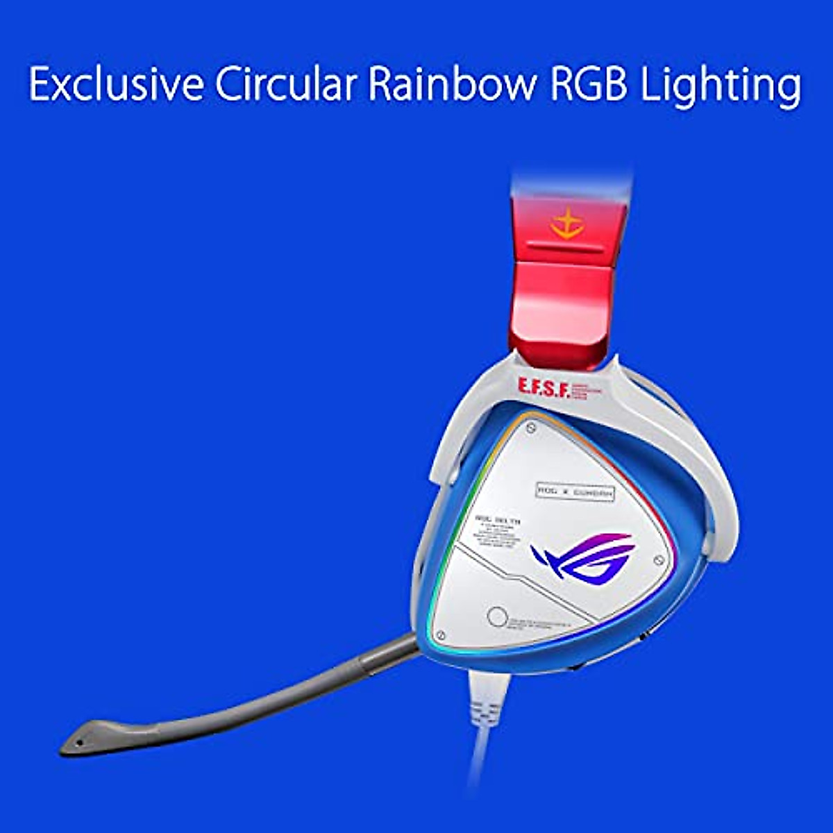 ASUS ROG Delta Gundam Edition Gaming Headset (Limited Edition, AI Noise-Canceling Mic, Hi-Res ESS 9281 Quad DAC, USB-C, Aura Sync, Lightweight, Compatible with Laptop, Consoles, and Smart Devices)
