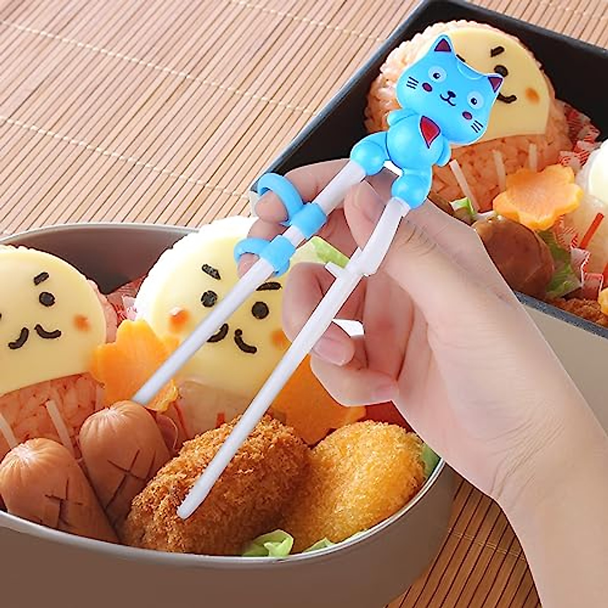 Abeillo 2 Pairs Animals Training Chopsticks for Beginners Adults, Reusable Training Chopsticks with Chopstick Helper for Kids Learning Chopstick