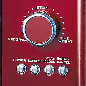 Nostalgia RMO4RR Retro Large 0.9 cu ft, 800-Watt Countertop Microwave Oven, 12 Pre-Programmed Cooking Settings, Digital Clock, Easy Clean Interior, Metallic Red