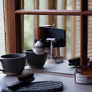 Tooletries - The Maverick Silicone Razor & Brush Holder Holder - The Best Safety Razor Stand. This Will Prolong The Life of Your Shaving Brush - Charcoal