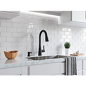Pfister Barulli Kitchen Faucet with Pull Down Sprayer and Soap Dispenser, Single Handle, High Arc, Matte Black Finish, F5297BARB
