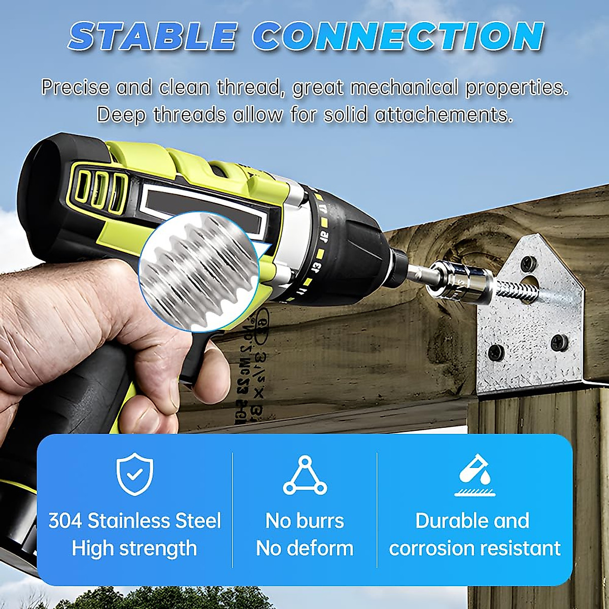 Glvaner 1/4"-20 x 1 Binding Screws Furniure Screws Connection Bolts, Socket Head Cap Screws 304 Stainless Steel Full Thread, 30 PCS