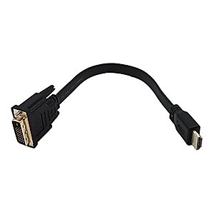 CERRXIAN 1FT Flat Slim High Speed Bi-Directional DVI (24+1) Male to HDMI Male Adapter Cable