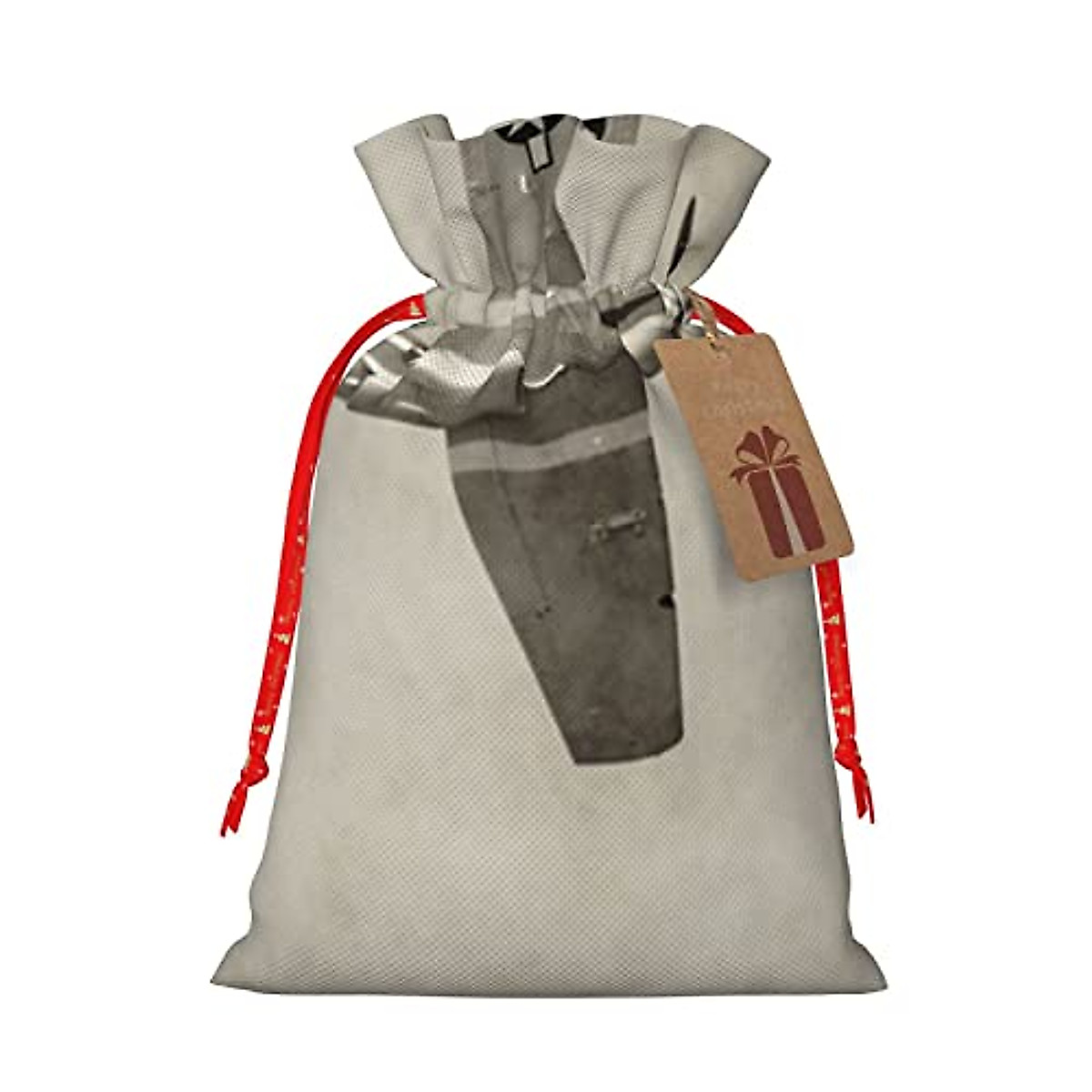 World War 2 Aircraft Airplanechristmas Drawstring Gift Bag, Linen Drawstring Gift Bag, Reusable Drawstring Gift Bag, Used For Christmas, Birthday, Wedding Supplies