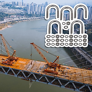 RDEXP Inner Dia 0.87Inch 304 Stainless Steel U Bolts U Screws M6 Pack of 5