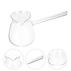 Zerodeko Classics Turkish Coffee Pot Borosilicate Glass Stovetop Tea Maker Jazzva Cezve Briki Heat Resistant Milk Warmer Hot Chocolate Maker 450ml