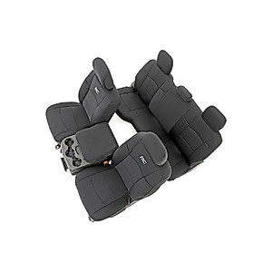 Rough Country Neoprene Front & 60/40 Rear Seat Covers for 19-22 Ram 2500-91044, Black