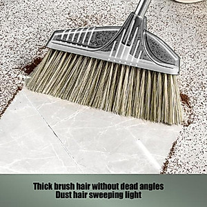Broom with Dustpan Combo Set Brooms and Dustpan Set Double-Layer Scraper Foldable Dustpan Non-Stick Hair Small Broom 180-degree Rotatable Brooms for Vertical Storage Broom Set Dust Pan and Broom Set