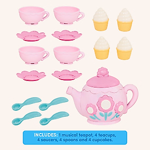Battat- Play Circle- Singing Teapot – Toy Food – Pretend Play- Kitchen Set – 3 years + (17 Pcs)