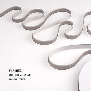 Moukiween Grey Velvet Ribbon 3/8 Inch x 30yd, Velvet Ribbon for Gift Wrapping Invitation Floral Hair Balloons Craft Sewing Party Wedding Decoration Valentine Day Bouquet Christmas Gift