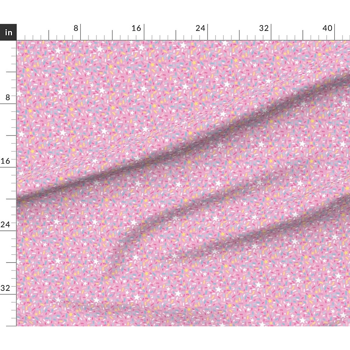 Spoonflower Fabric - Sprinkles Ice Cream Stars Pink White Pastel Party Desert Donut Printed on Cotton Poplin Fabric by The Yard - Sewing Shirting Quilting Dresses Apparel Crafts