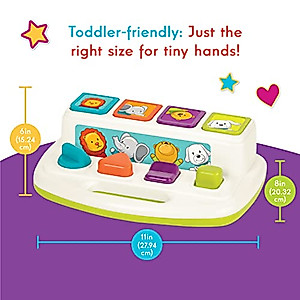 Battat – Cause-and-Effect Toy – Developmental Toy with Buttons & Colors – Color Sorting Animal Toys – for Kids, Toddlers, Babies – 18 Months + – Pop-Up Pals