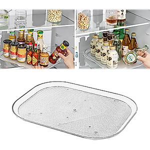 Lazy Susan Turntable Organizer for Refrigerator, Clear Rectangular Fridge Organizer Storage, Lazy Susan for Cabinet, Table, Pantry, Kitchen, Countertop(Size:15.67 x 11.73 x 1.26 inches)