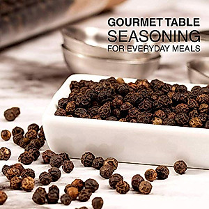 The Spice Lab - Black Tellicherry Peppercorns for Grinder Packed in the USA - Steam Sterilized Kosher Non-GMO All Natural Black Pepper 5015 (18 Ounce Tub)