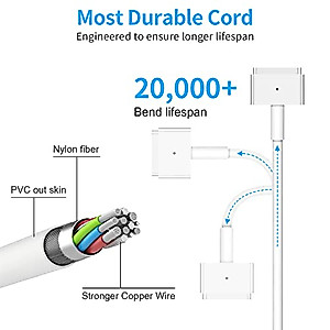 Mac Book Pro Charger - 60W T-Tip Magnetic Charger Power Adapter, Universal Laptop Charger Compatible with Mac Book Air/Mac Book Pro 13-Inch Retina Display(After 2012)