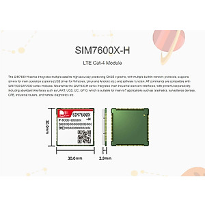 Waveshare SIM7600G-H SIMCom Original 4G LTE Cat-4 Module with GNSS Support Powerful Expansibility with UART USB I2C GPIO