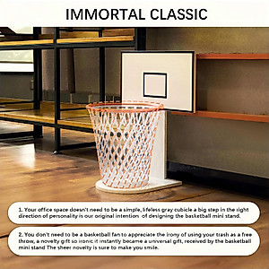 MORNING SUN Basketball Trash Can Holder, Basketball Trash Can Wooden Display (Excluding Trash Can), Garbage Bin Basketball Hoop for Home Office Kitchen Living Room